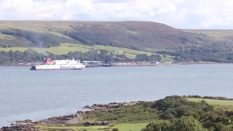 Stena Line Ferry appraoaching Stranraer | Stock Video | Pond5