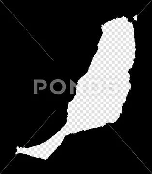 Stencil map of Fuerteventura. Simple and minimal transparent map of ...