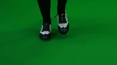 step dance isolated foot green screen | Stock Video | Pond5
