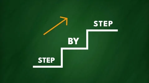 Step by Step Graph in staircase ladder w... | Stock Video | Pond5