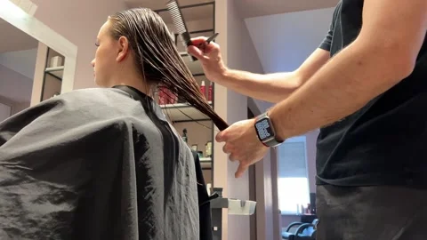 Step by step process of cutting and styl... | Stock Video | Pond5