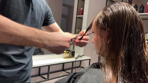 Step by step process of cutting and styl... | Stock Video | Pond5