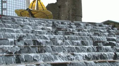 Stepped Water Feature | Stock Video | Pond5