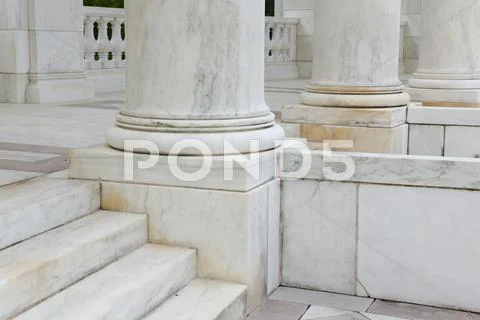 Steps and pillars made of marble Stock Photo ~ #20592380