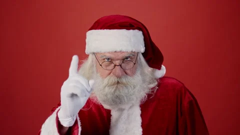 Stern Santa Claus Wagging his Finger, on... | Stock Video | Pond5