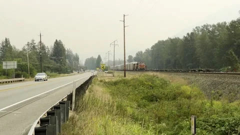 Stevens Pass Highway & Train - Bolt Cree... | Stock Video | Pond5