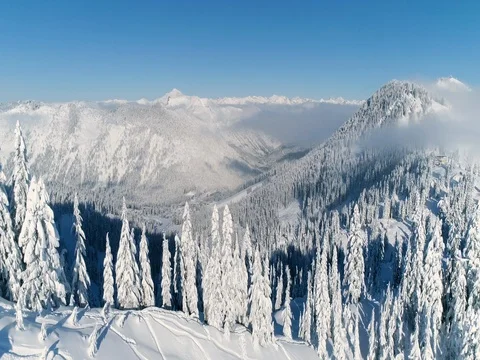 Stevens Pass Ski Resort Aerial Overview ... | Stock Video | Pond5