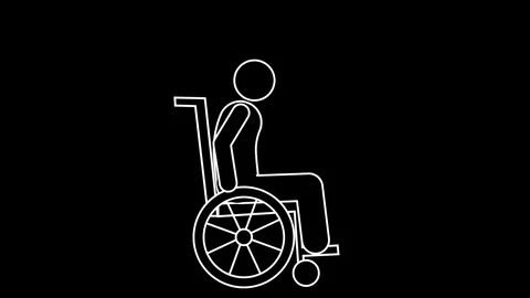 Stick Figure Character On Wheelchair. Fo... | Stock Video | Pond5