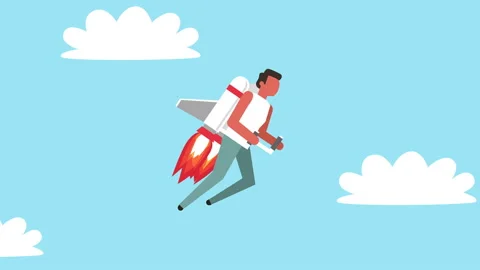 Stick Figure Color Pictogram Rocket Man ... | Stock Video | Pond5