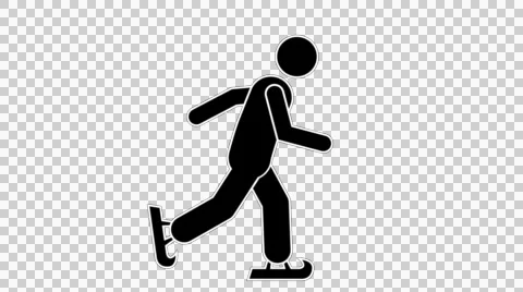 Stick Figure Ice Skate with Alpha channe... | Stock Video | Pond5