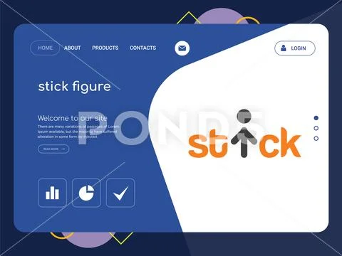 Stick figure Landing page website template design: Graphic #90182325