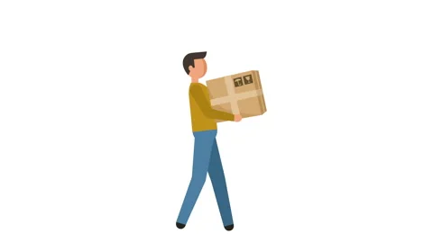 Stick Figure Pictogram Man Deliveryman c... | Stock Video | Pond5