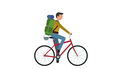 Stick Figure Pictogram Man Riding a Bike... | Stock Video | Pond5