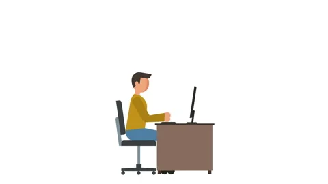Stick Figure Pictogram Man typing on key... | Stock Video | Pond5