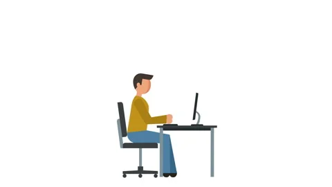 Stick Figure Pictogram Man typing on key... | Stock Video | Pond5
