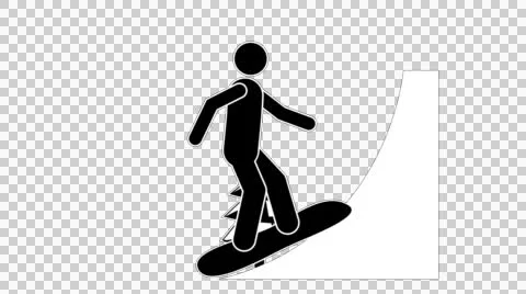 Stick Figure Ramp Snowboard with Alpha c... | Stock Video | Pond5