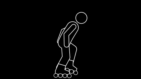 Stick Figure Roller Skates. Stickman ani... | Stock Video | Pond5