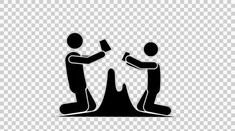 Stick Figure Sand Castle with Alpha chan... | Stock Video | Pond5