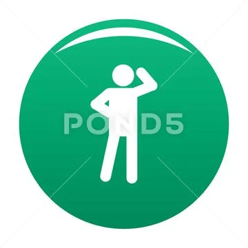 Stick figure stickman icon vector green: Royalty Free #99073410
