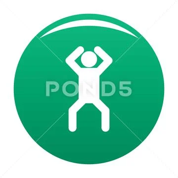 Stick figure stickman icon vector green: Graphic #99073653