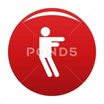 Stick figure stickman icon vector red Illustration #104434016