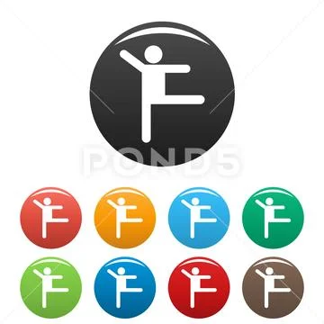 Stick figure stickman icons set pictogram simple: Graphic #99798125