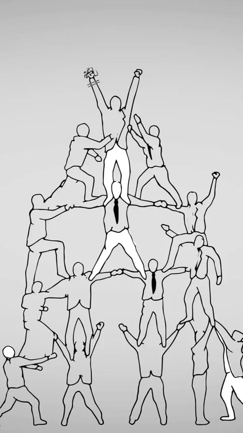Stick figures forming multiple levels in... | Stock Video | Pond5