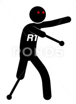 Stick man, cyborg man with prosthetic arm and leg. Creating smart ...