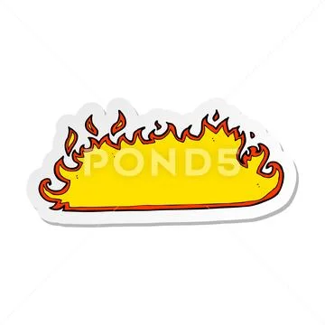 Sticker of a cartoon fire border Illustration #103717768