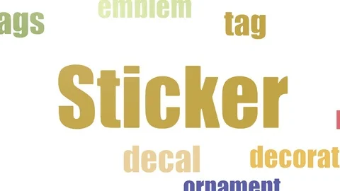 Sticker Word Cloud Animated Isolated On ... | Stock Video | Pond5