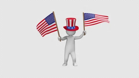 Stickman 4th Of July Celebrating - 3d re... | Stock Video | Pond5