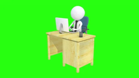 stickman-businessmen types on laptop | Stock Video | Pond5