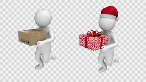 Stickman delivery - 3d render looped wit... | Stock Video | Pond5