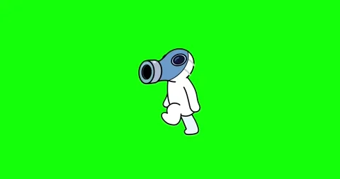Stickman with gas mask walking green scr... | Stock Video | Pond5
