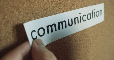 Sticky note: COMMUNICATION - Pinned to c... | Stock Video | Pond5