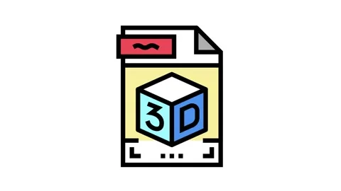 stl 3d file color icon animation | Stock Video | Pond5