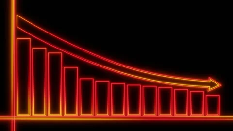 Stock chart going down arrow loop animat... | Stock Video | Pond5