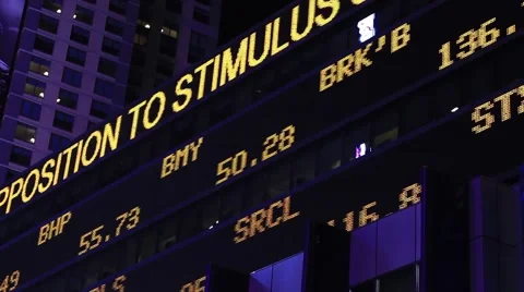 Stock Market LED Ticker Board | Stock Video | Pond5