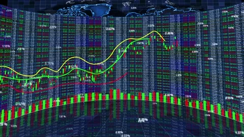 Stock trend data and price change chart ... | Stock Video | Pond5