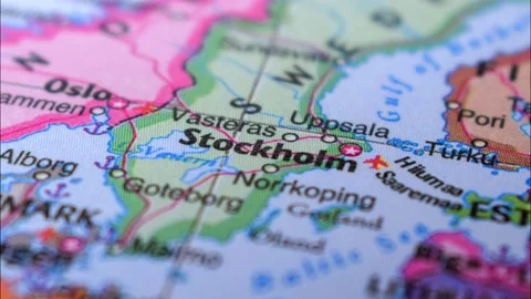 Stockholm on The Political Map With Grad... | Stock Video | Pond5