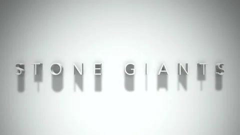 stone giants 3D title animation white t... | Stock Video | Pond5