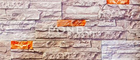 Stone in line for exterior works of red color, texture Stock Image ...