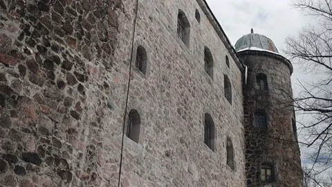 stone walls of a medieval castle outside | Stock Video | Pond5