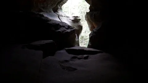 Stoney Cave Window inside a Cave in the ... | Stock Video | Pond5