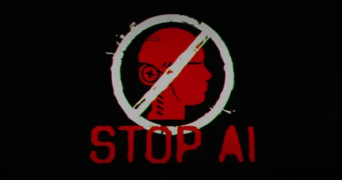 Stop AI symbol modern glitch concept ani... | Stock Video | Pond5