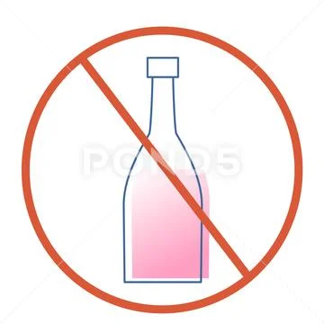 Stop alcohol sign icon. Restrict symbol. Vector illustration. ~ Clip ...