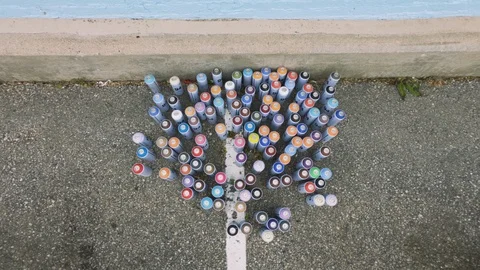 Stop Animation, Spray Paint Cans, Street... | Stock Video | Pond5