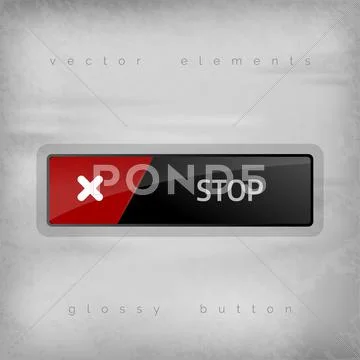 Stop Button Stock Illustration ~ Graphic #49052496 | Pond5