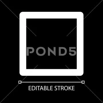 Stop button white linear ui icon for dark theme Illustration #199015820