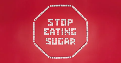 stop eating sugar sign made in stop moti... | Stock Video | Pond5